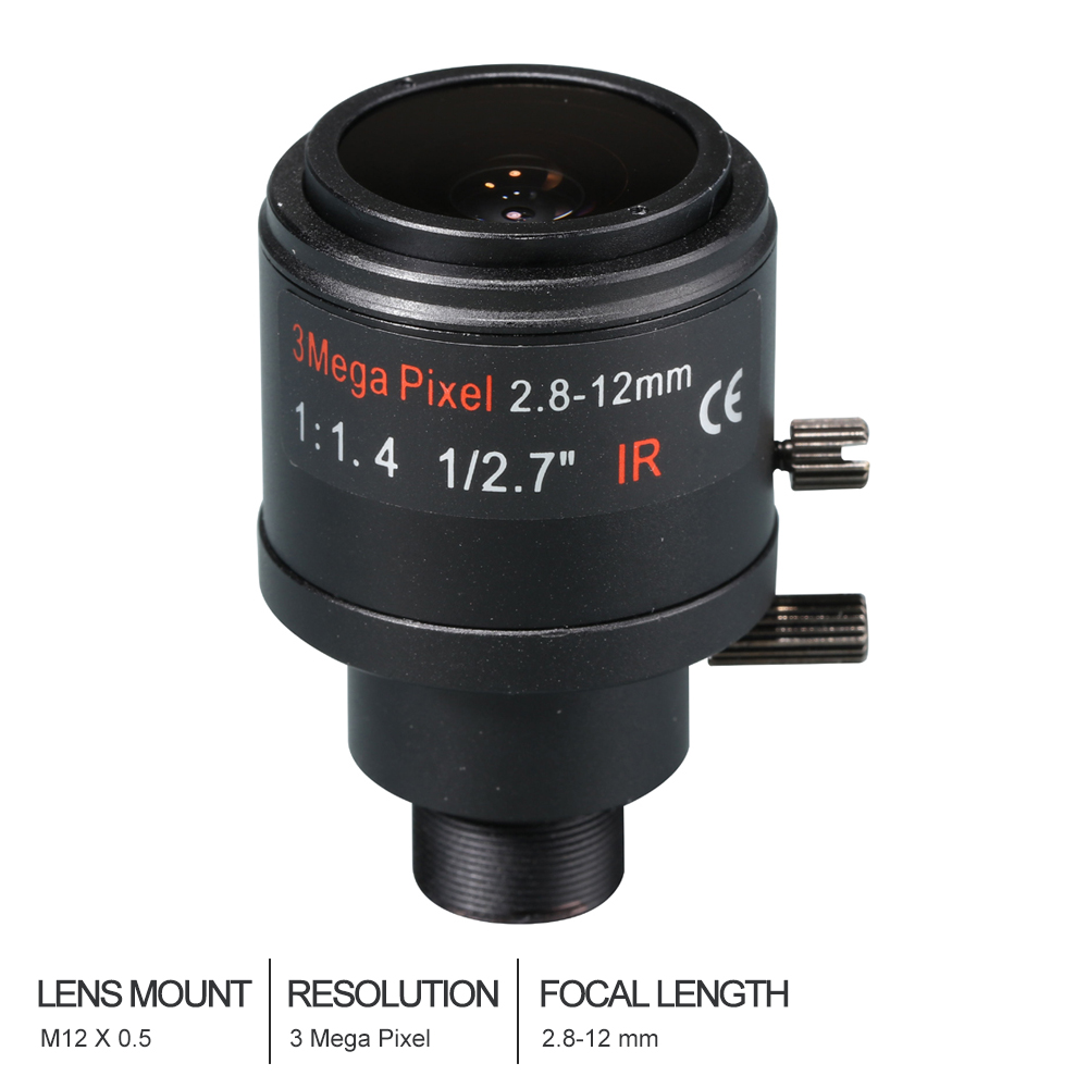 3 Megapixel Fixed Iris M12 HD 2.8-12mm Varifocal c... – Grandado