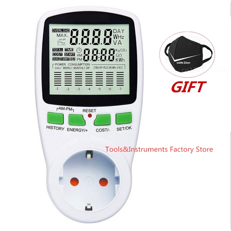 Digital LCD Energy Meter Wattmeter Wattage Electri... – Vicedeal