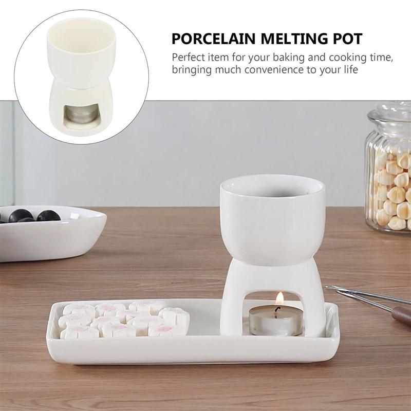 1 Set Ceramic Chocolate Fondue Set With 2 Forks Pr... – Grandado