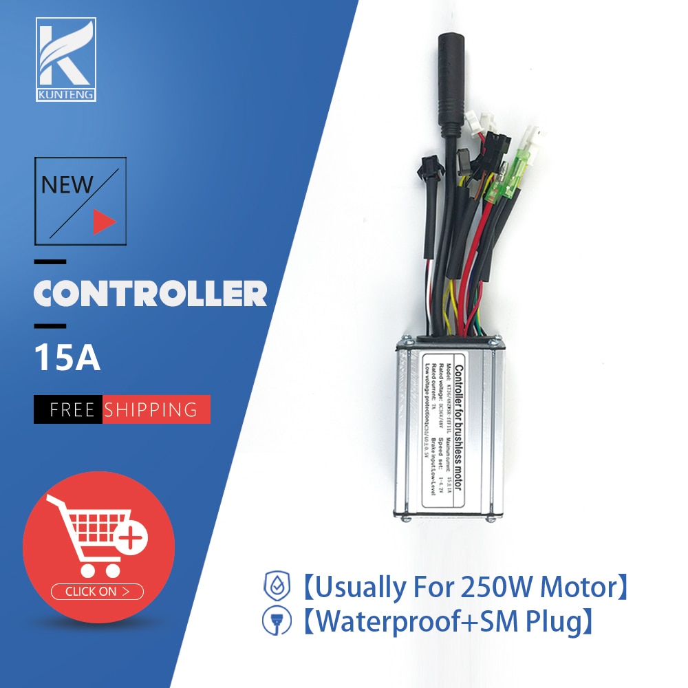 Ebike Controller 36V 48V 250W 350W 15A 6 Mosfets K... – Vicedeal