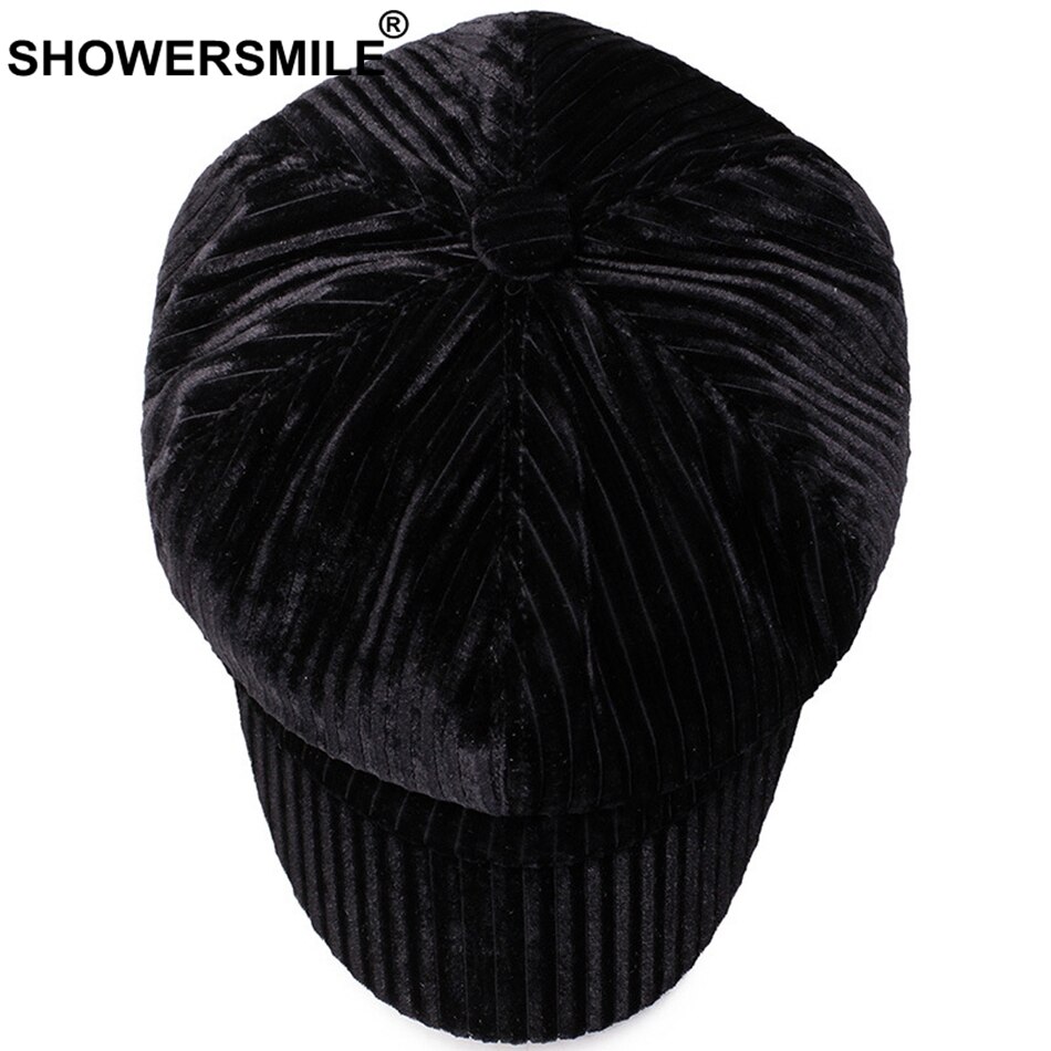 SHOWERSMILE Velour Hat Pink Newsboy Caps Women Sol... – Grandado