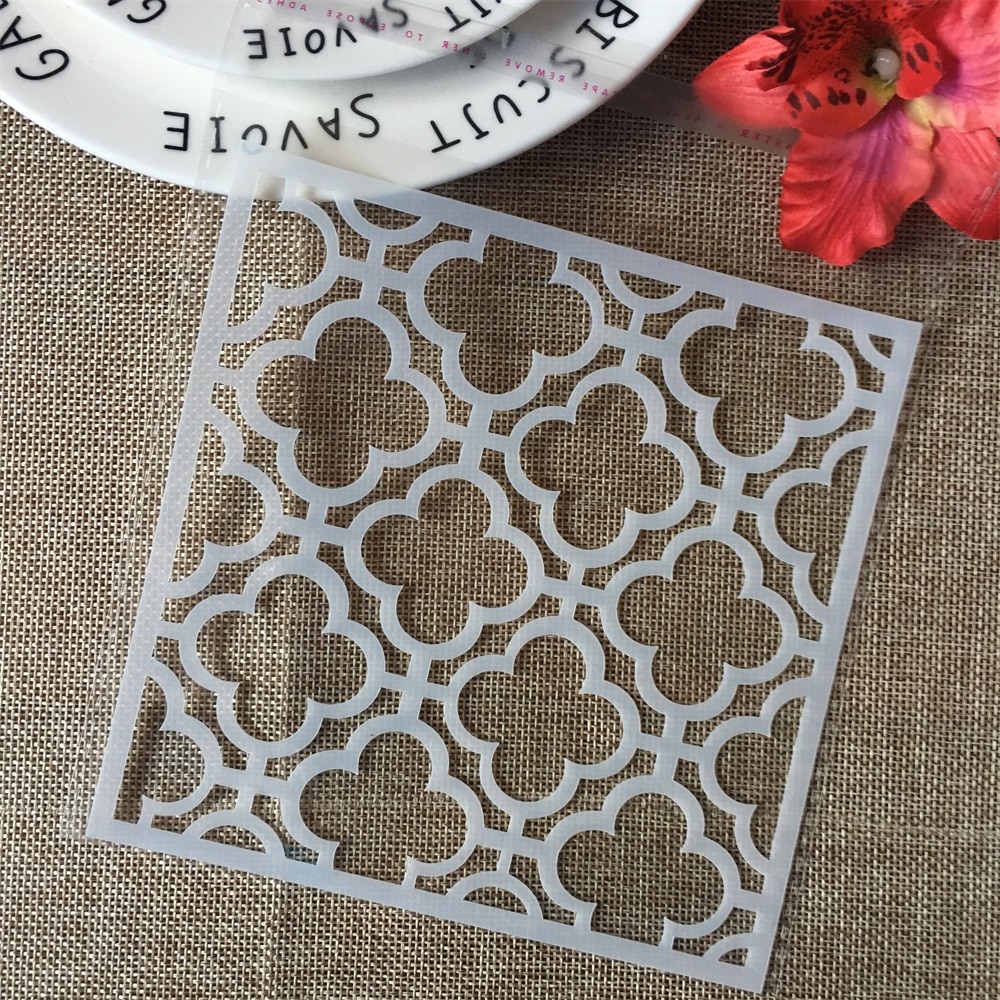 6" Clover Square DIY Layering Stencils Wall Painti... – Vicedeal