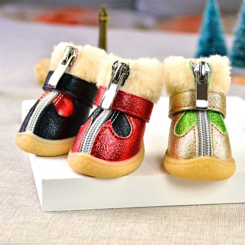 Warm PU Reflective WaterProof Dog Leather Shoes fo... – Vicedeal