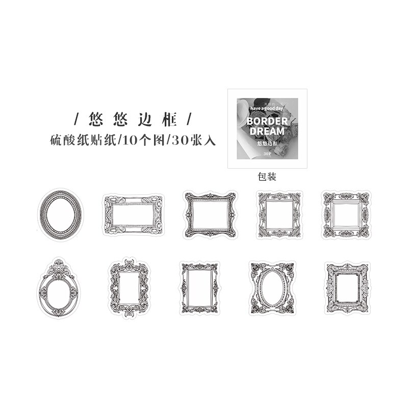 30Pcs Vintage European Flower Border Paper Sticker... – Grandado
