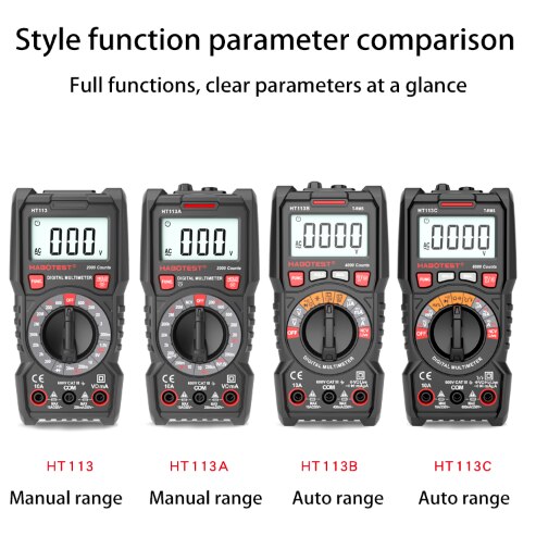 Habotest HT113 200V 600V Digital Multimeter Multit... – Grandado