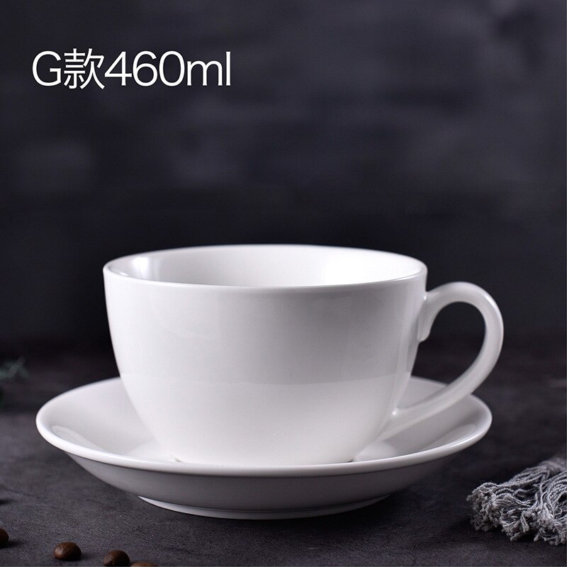 pure white simple coffee cup and saucer set cerami... – Vicedeal