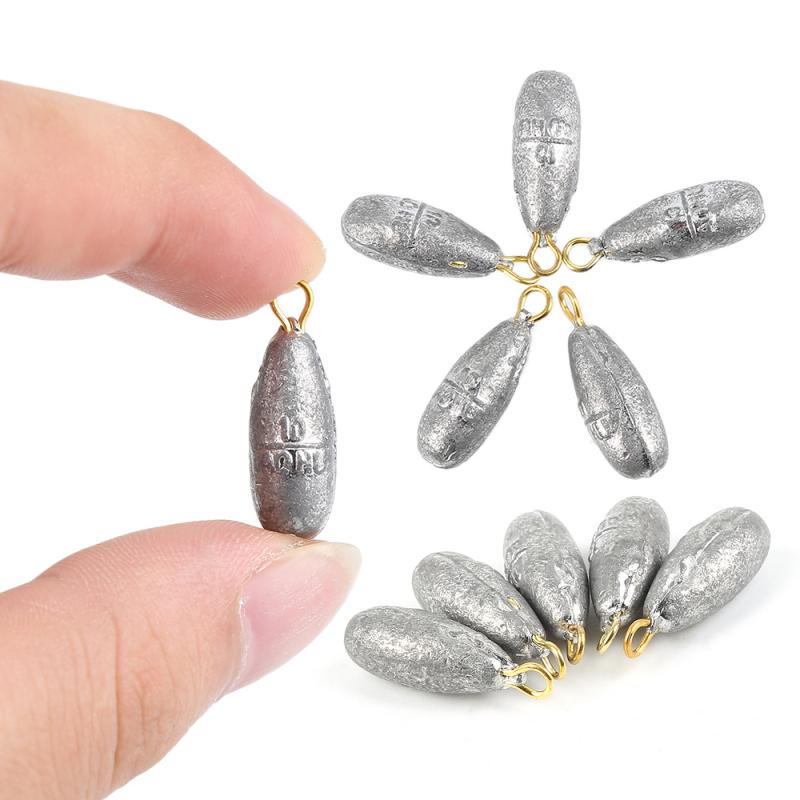 5 Pcs Lead Water Shape Fishing Sinker Weight With ... – Grandado