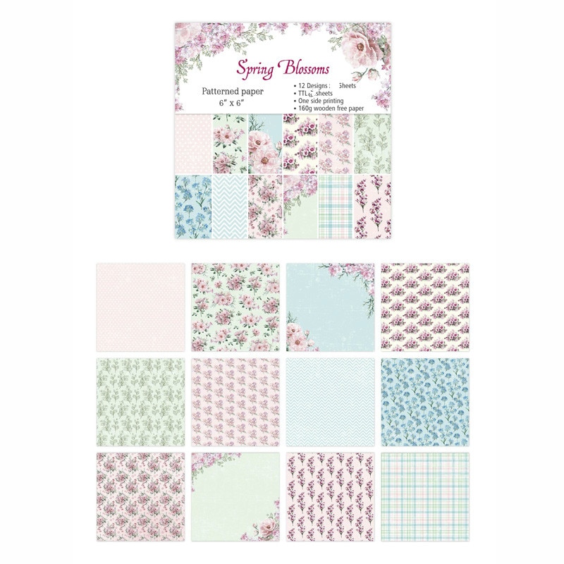 KLJUYP 12 Sheets Spring Blossoms Scrapbooking Pads... – Grandado