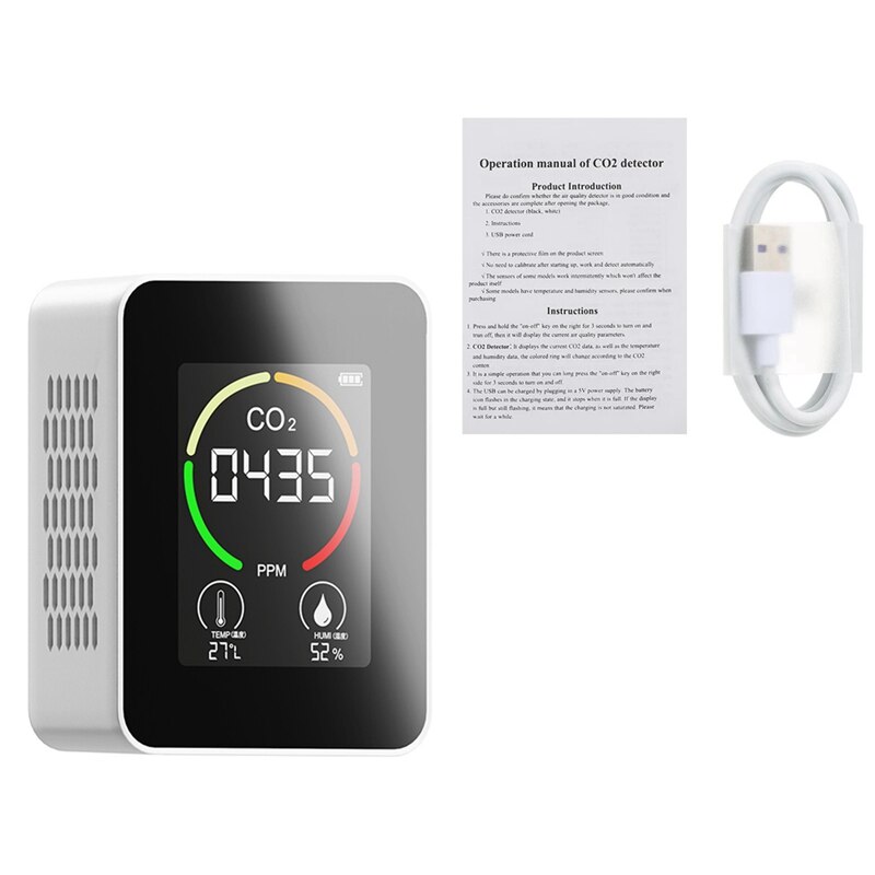 CO2 Meter Portable Indoor CO2 Detector Multifuncti... – Grandado