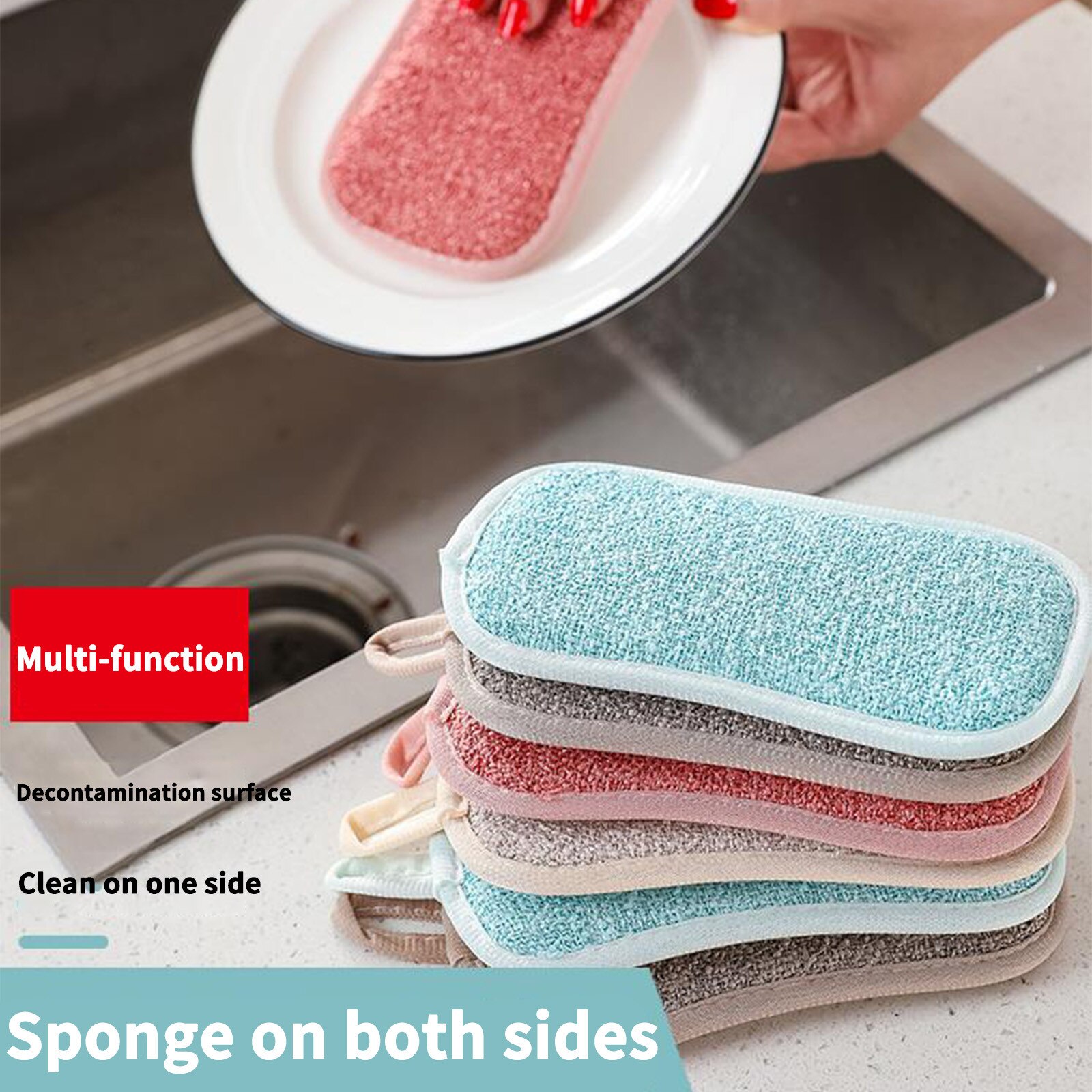 Reusable Dish Washable Sponge Microfiber Scouring ... – Grandado