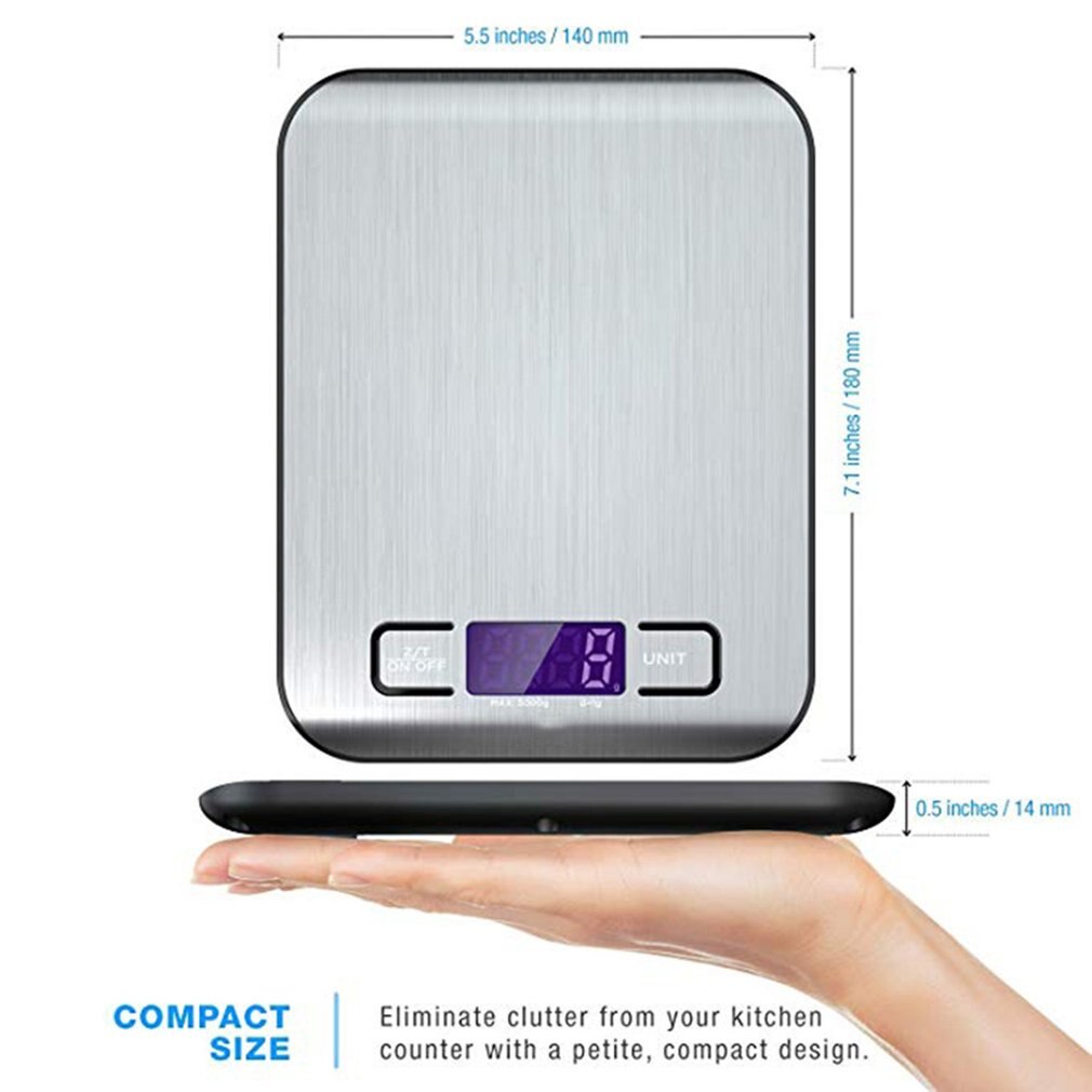 11 LB / 5000g Electronic Kitchen Scale Digital Foo... – Grandado