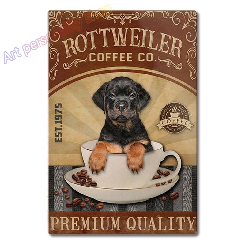 for Rottweiler Lovers Tin Sign Rottweiler Poster W... – Grandado