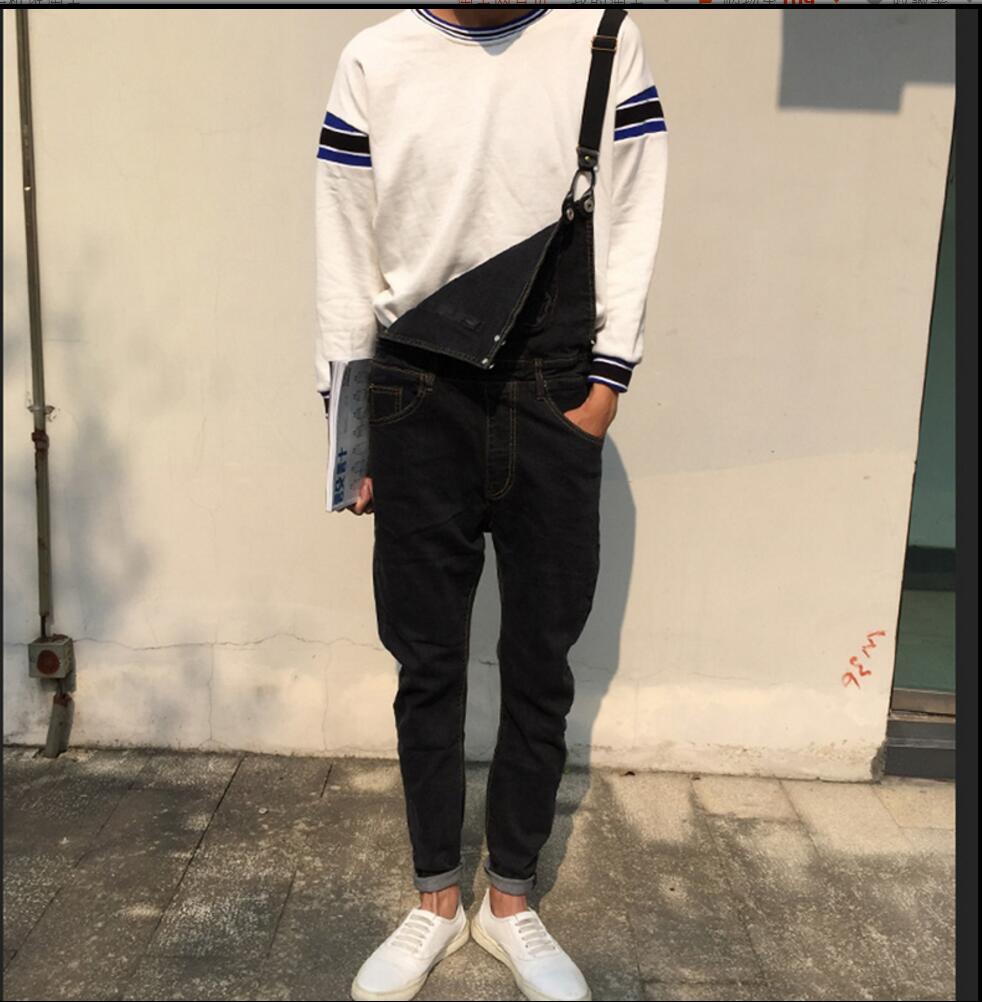 Men Denim Bib Pants One Piece Spaghetti Strap Pant... – Grandado
