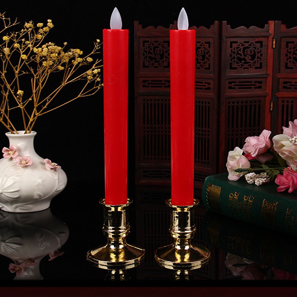 2X Electornic Long Candle Light Yellow Flicker LED... – Grandado