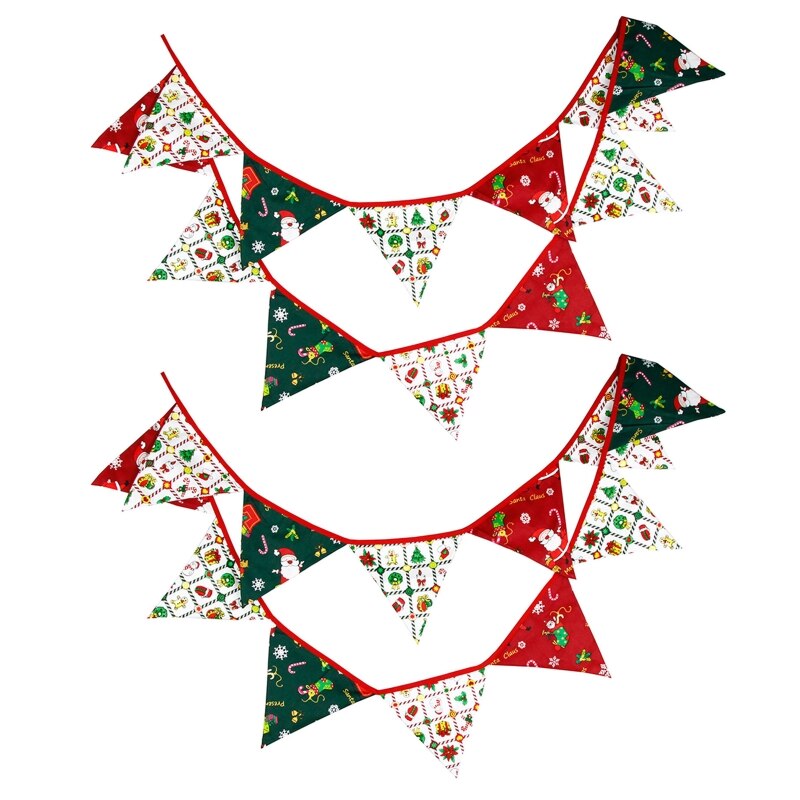 3.2M Christmas Bunting Banner Kit–Fabric Reusable ... – Grandado