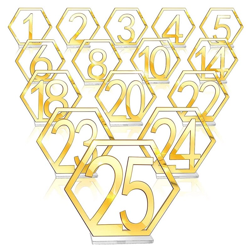 Desktop Digital Wedding Acrylic Table Hexagon Wedd... – Grandado