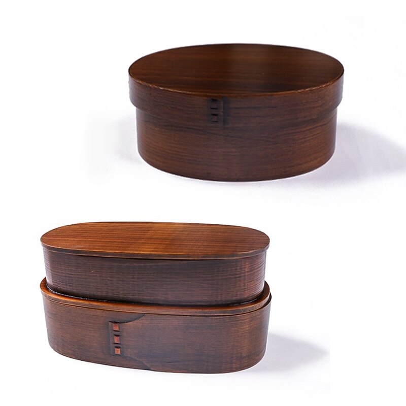 Retro Double-layered Bento Box Solid Color Portabl... – Grandado