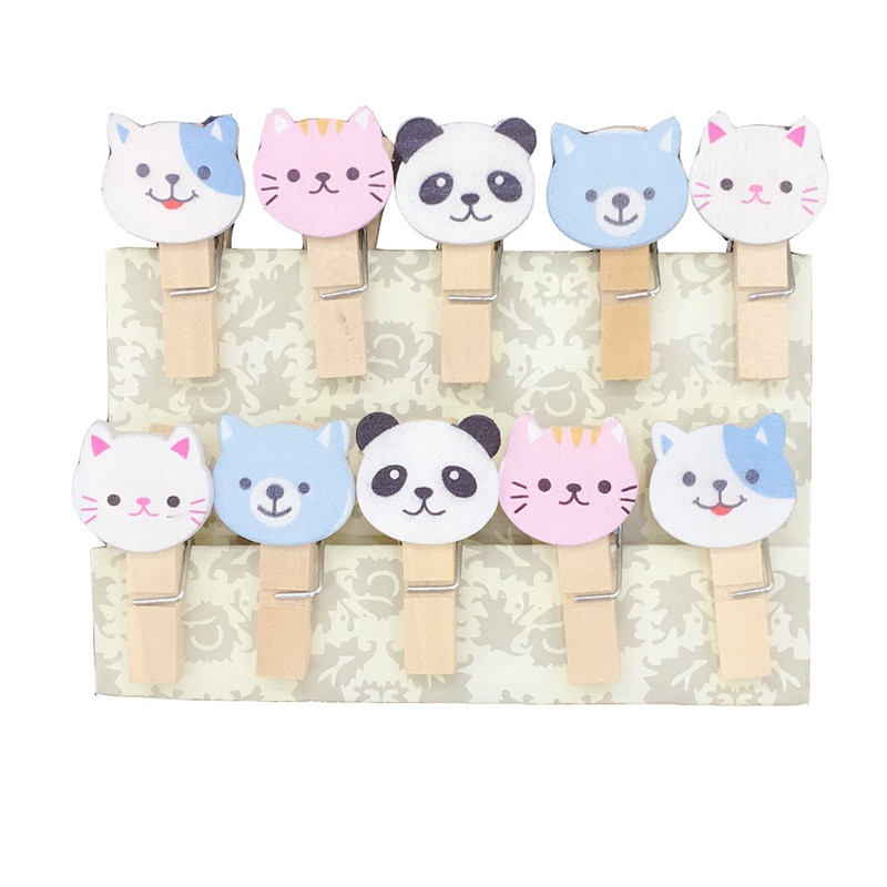 1 Pack Lovely Panda Bear Cats Wooden Paper Clip Bo... – Vicedeal