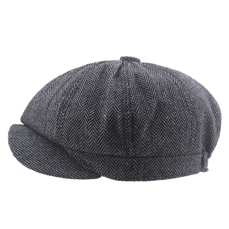 Dad male big size octagonal hat woolen British ivy... – Grandado