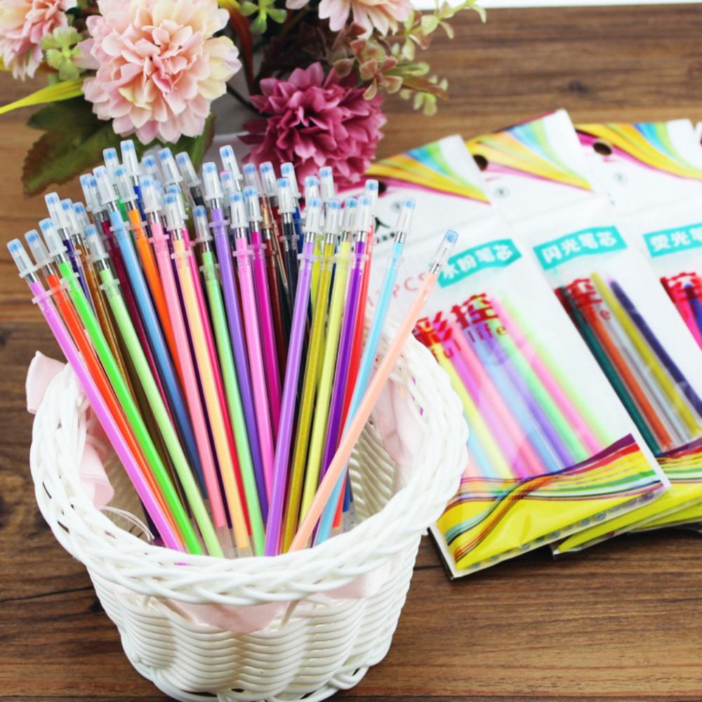 24/48 Colors Highlighters Gel Pen Refills DIY Fluo... – Grandado