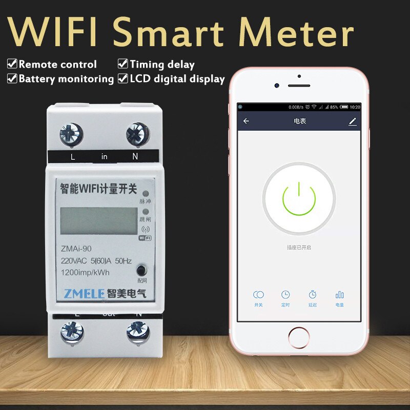 Smart Meter 110-250V WIFI Remote Power Meter Phase... – Grandado