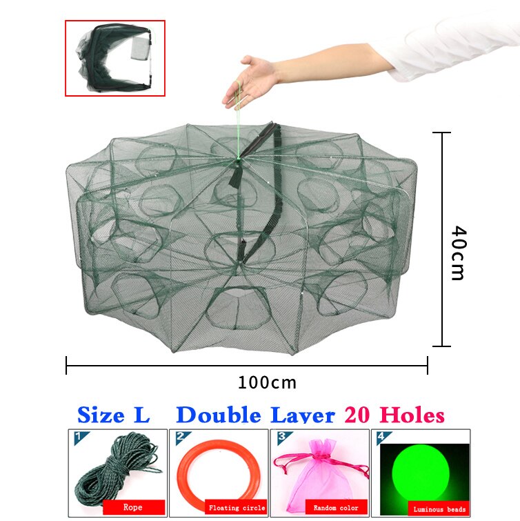 Nylon Steel 4-20 Holes Portable Hexagon Fishing Ne... – Grandado