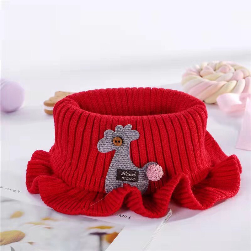 Warmer Baby Knitted Scarf Cartoon Giraffe Ruffle N... – Grandado