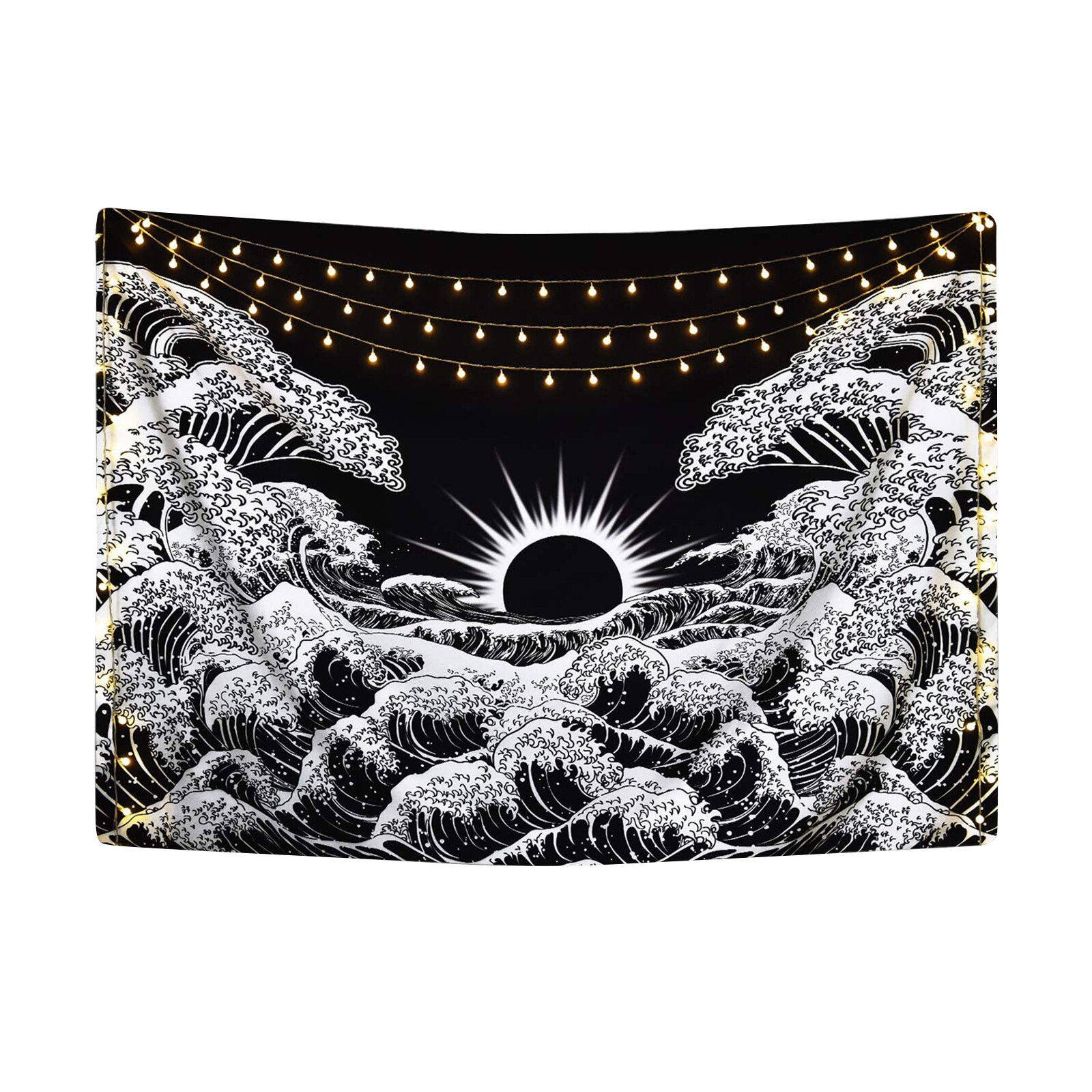 Great Wave Tapestry, Sunset Ocean Wave Tapestry Bl... – Grandado