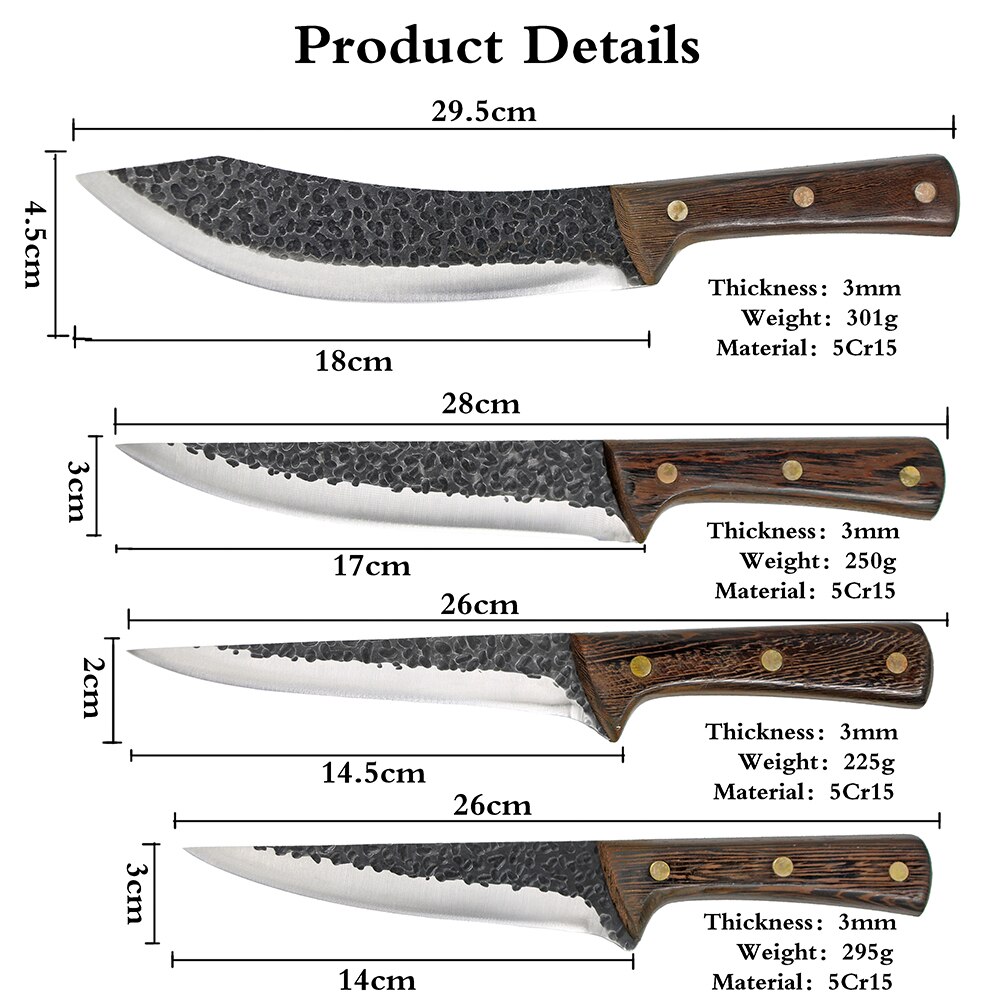 Butcher Kitchen Knives Set Handmade Forged Stainle... – Grandado