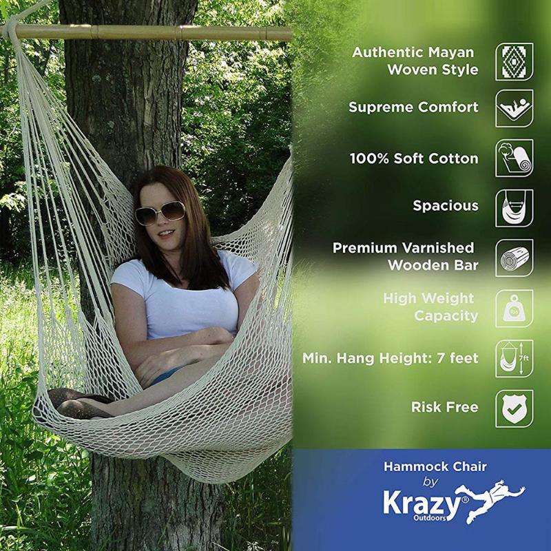 Indoor Outdoor Large Cotton Rope Hanging Chair Sol... – Vicedeal