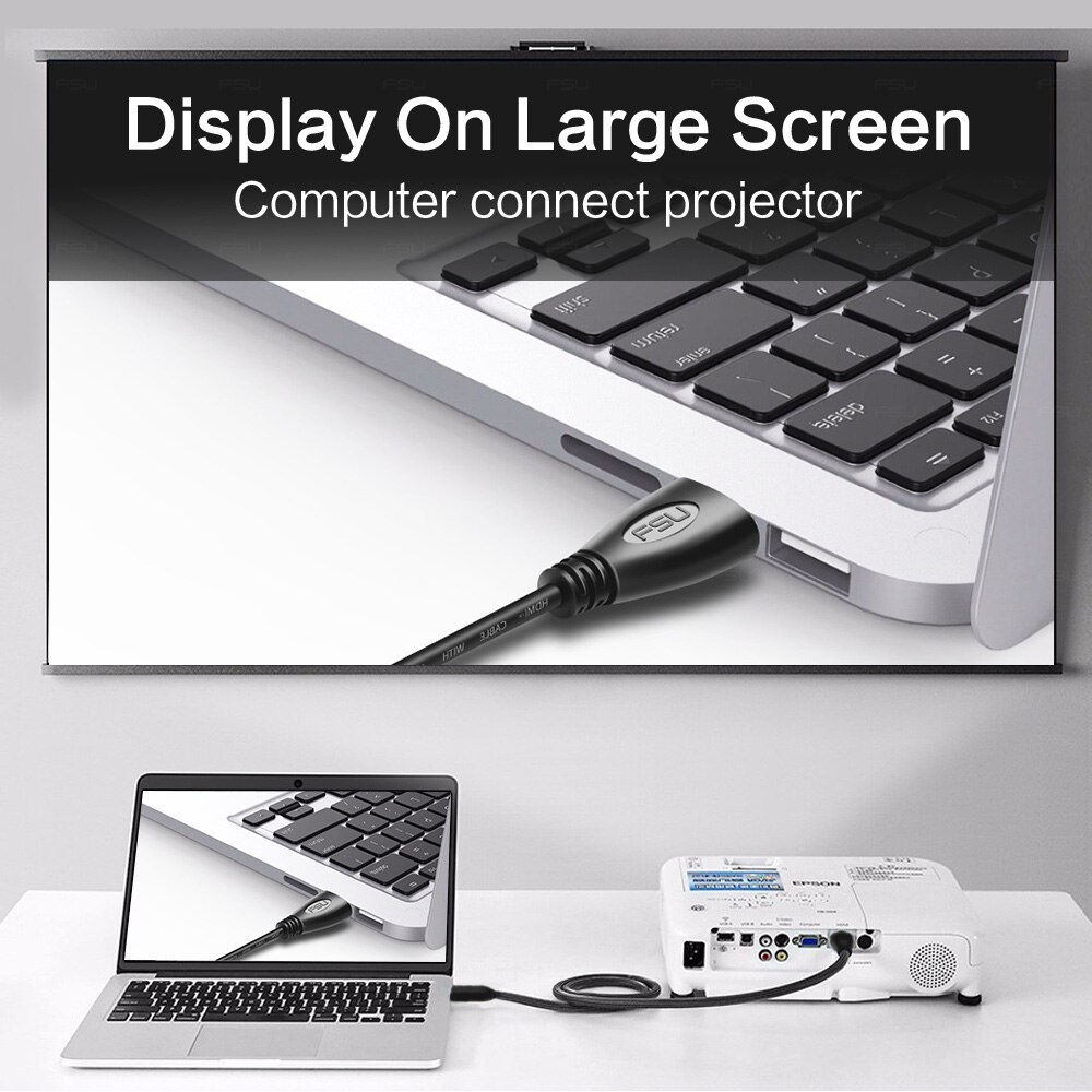 High resolution HDMI cables Support 1080P 3D gold ... – Grandado