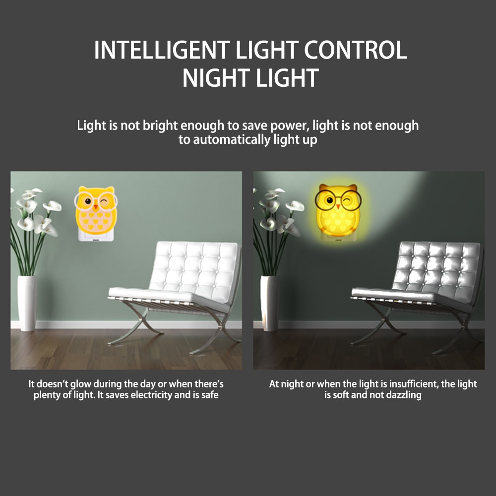 Mini Owl Led Night Light Auto Sensor Light Control... – Grandado