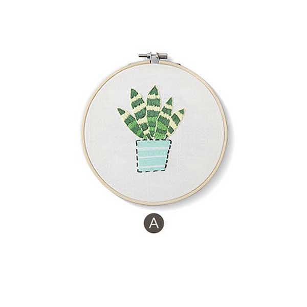 Beginner Embroidery Materials Package Flower Plant... – Grandado
