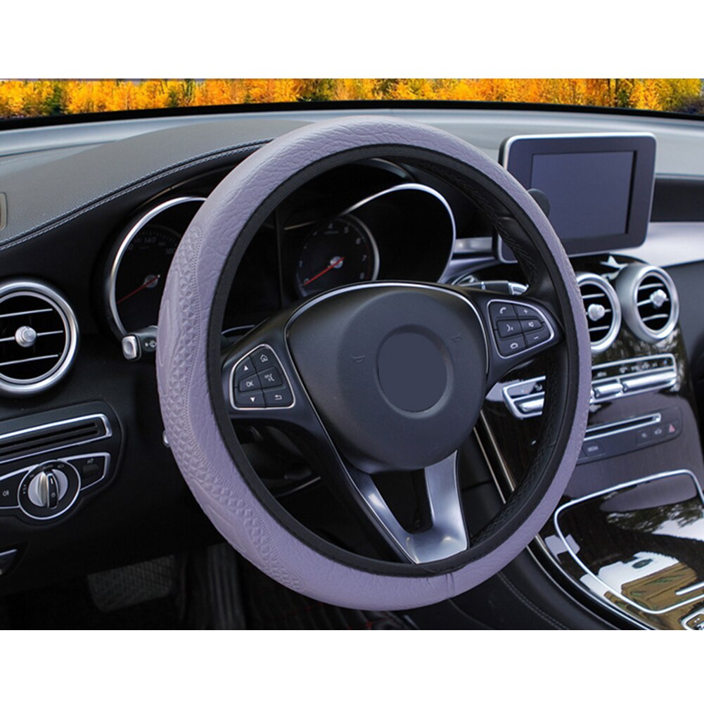 Embossed Steering Wheel Cover Diamond Leather Ste... – Grandado