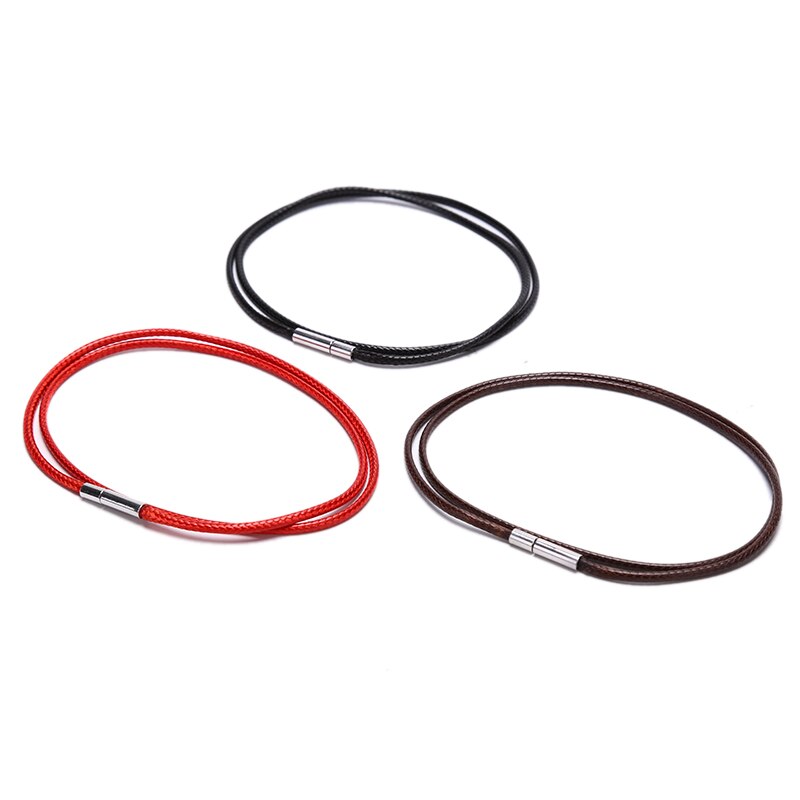 1pcs Necklace Cord Leather Cord Wax Rope Chain Wit... – Grandado