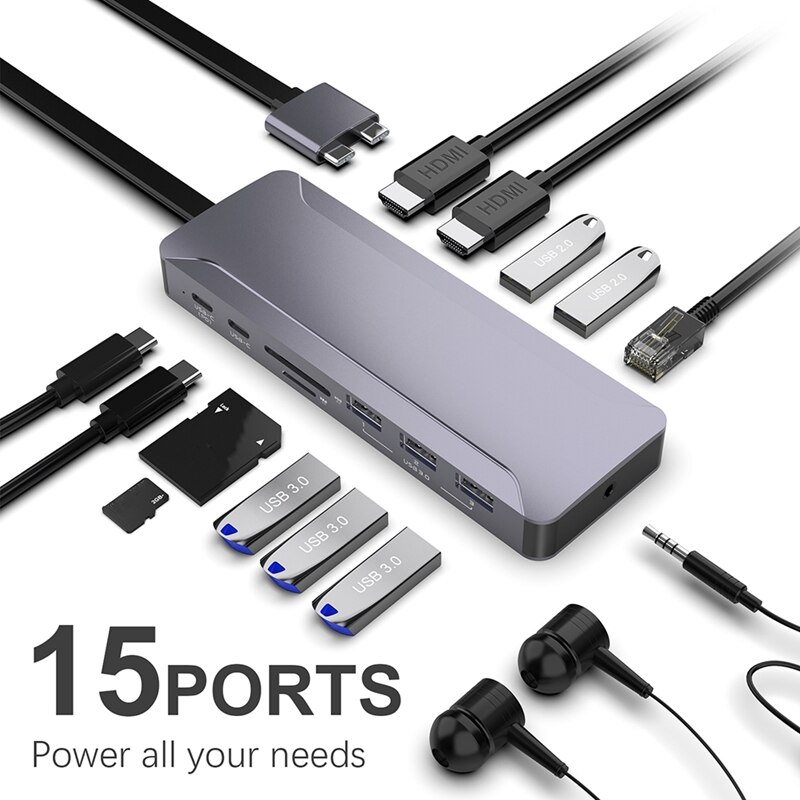 Usb C Hub,13-In-1 Usb C Docking Station Met Ethern... – Grandado