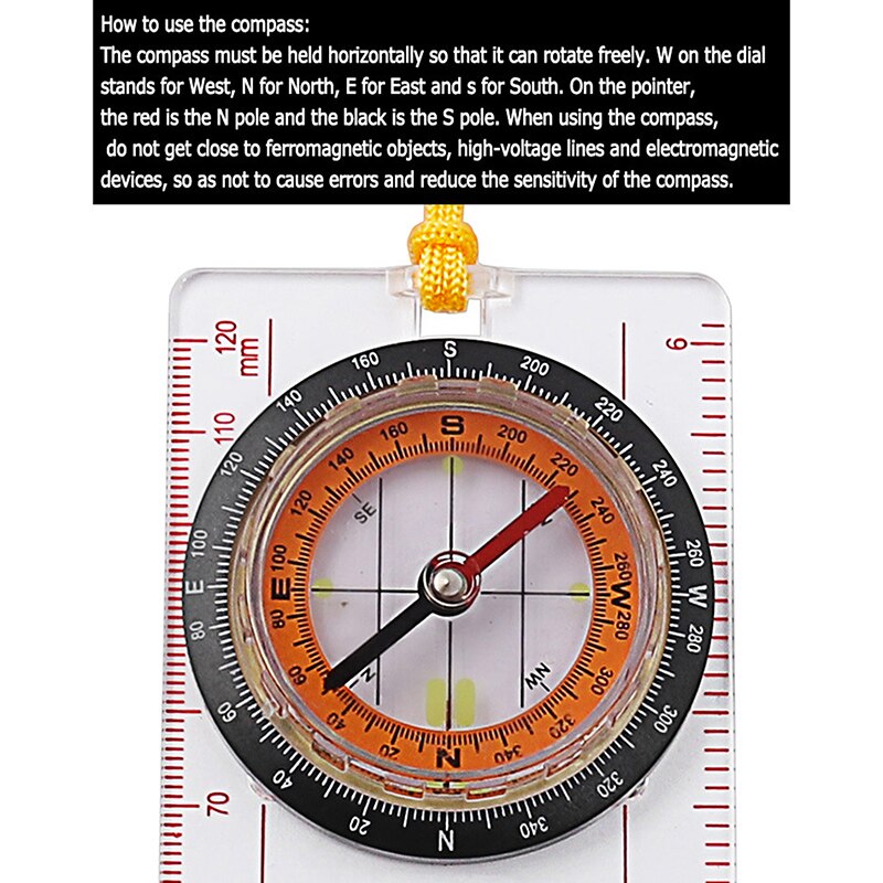 Compass Car Camping Hiking Pointing Guide Transpar... – Grandado