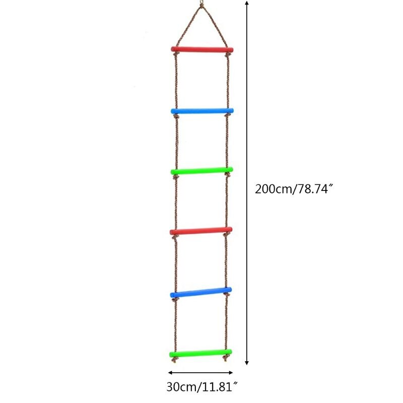 Wooden Rungs PE Rope Ladder Children Climbing Toy ... – Grandado