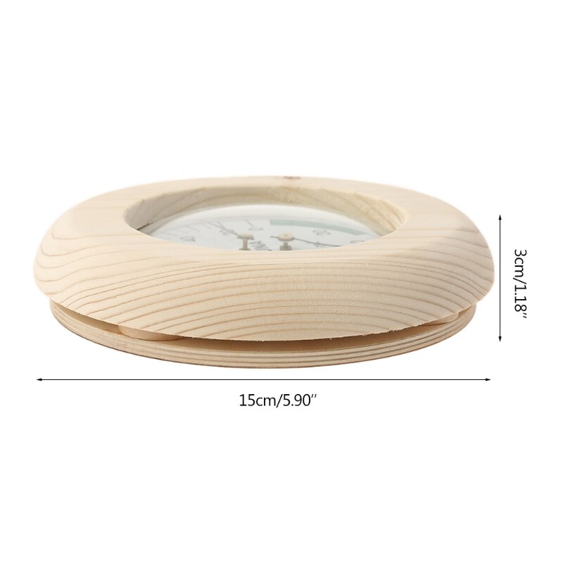Wall-mounted Solid Wood Round Thermometer Hygromet... – Grandado