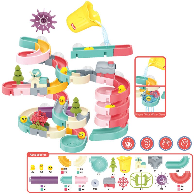 Baby Bath Toys DIY Marble Race Run Assembling Trac... – Grandado