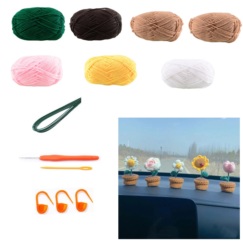TPRPYN Potted plants Crochet Kit with yarn DIY Dec... – Vicedeal