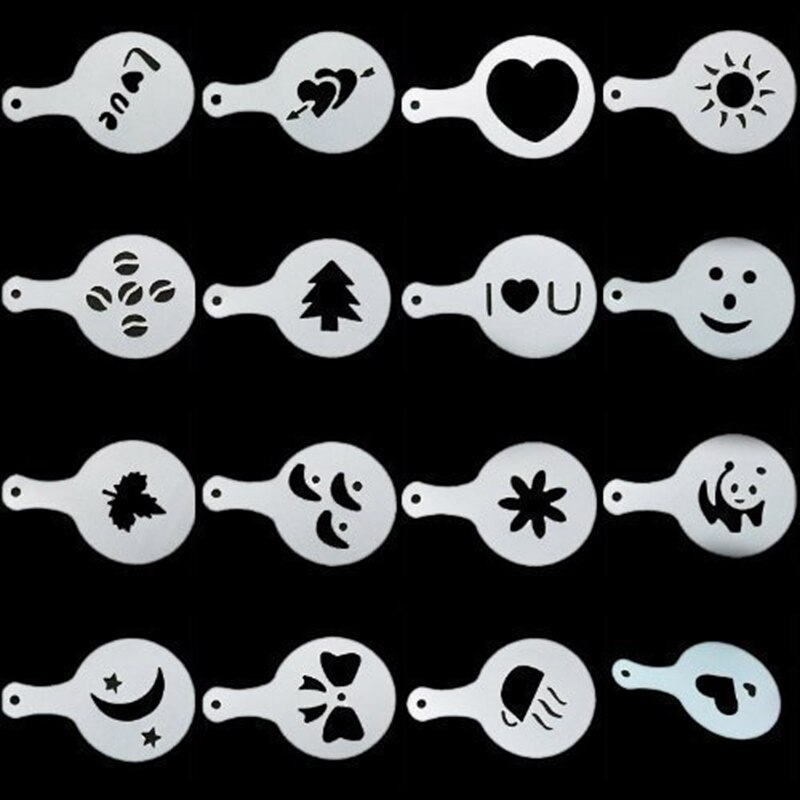 Coffee Decorating Stencils Foam Latte A r t Stenci... – Vicedeal