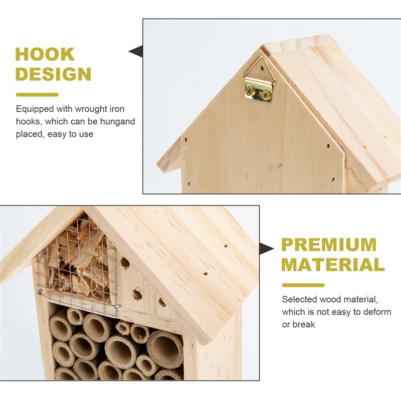 Wooden Insect House Outdoor Wood Insect Cabin Deco... – Grandado