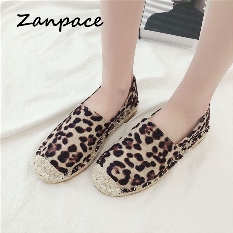 ZANPACE Flats Shose Women Leopard Straw Platform S... – Grandado