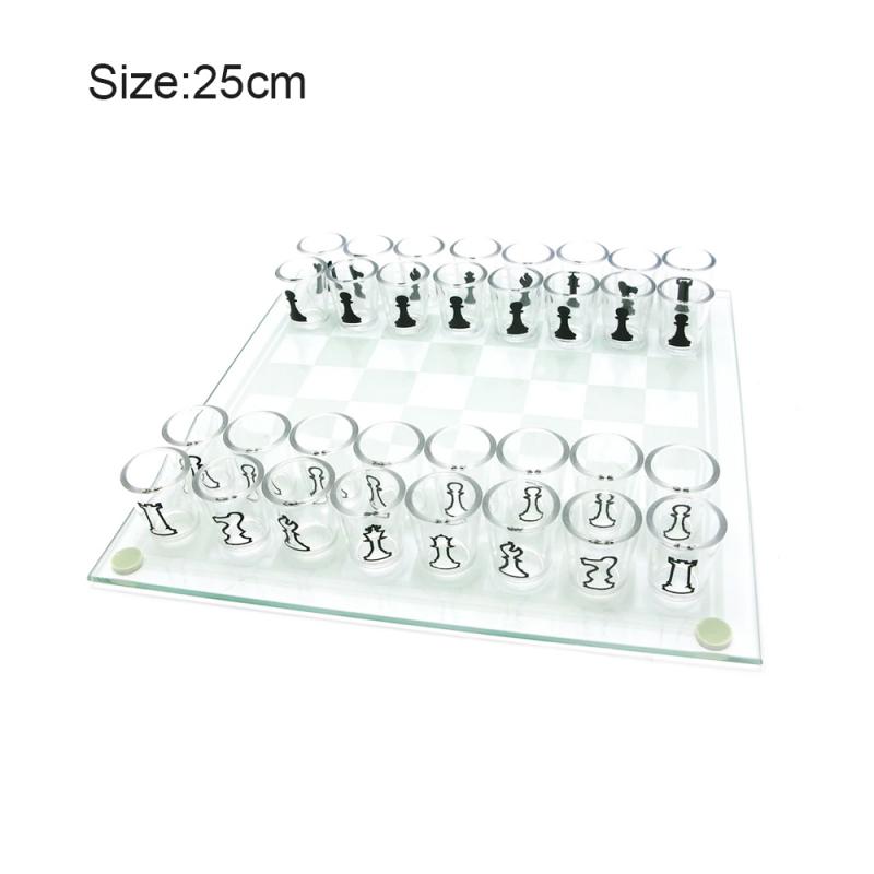 25/35 cm solid glass chess set with mirror, exquis... – Grandado