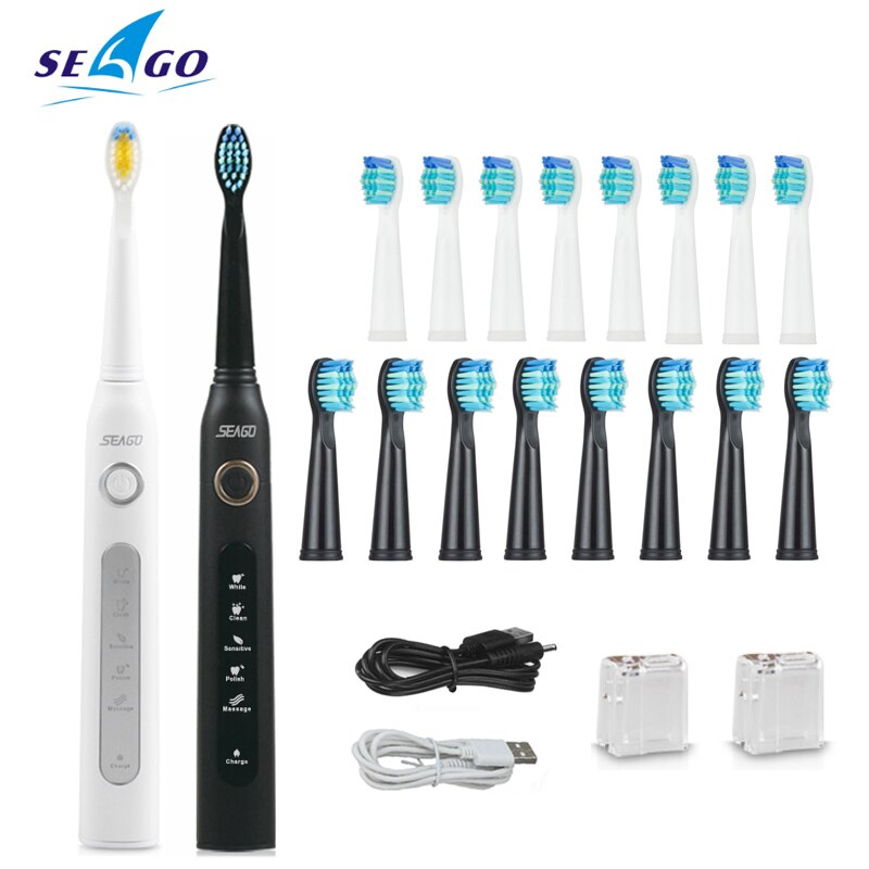 Seago Ultrasonic Electric Toothbrush USB Rechargea... – Grandado