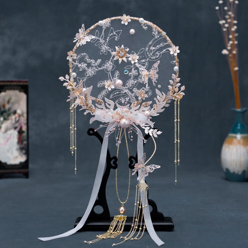 JaneVini Chinese Style Bridal Fan Wedding Bouquets... – Grandado