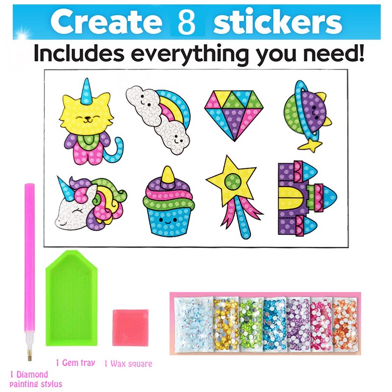 16pcs Kids DIY 5D Big Gem Diamond Painting Kit Cut... – Grandado