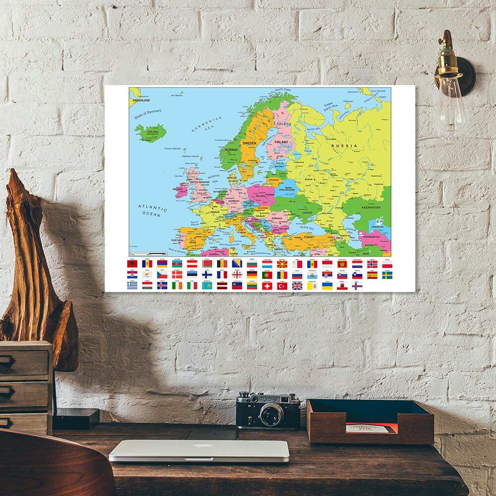 150*100cm The Europe Political Map with National F... – Grandado