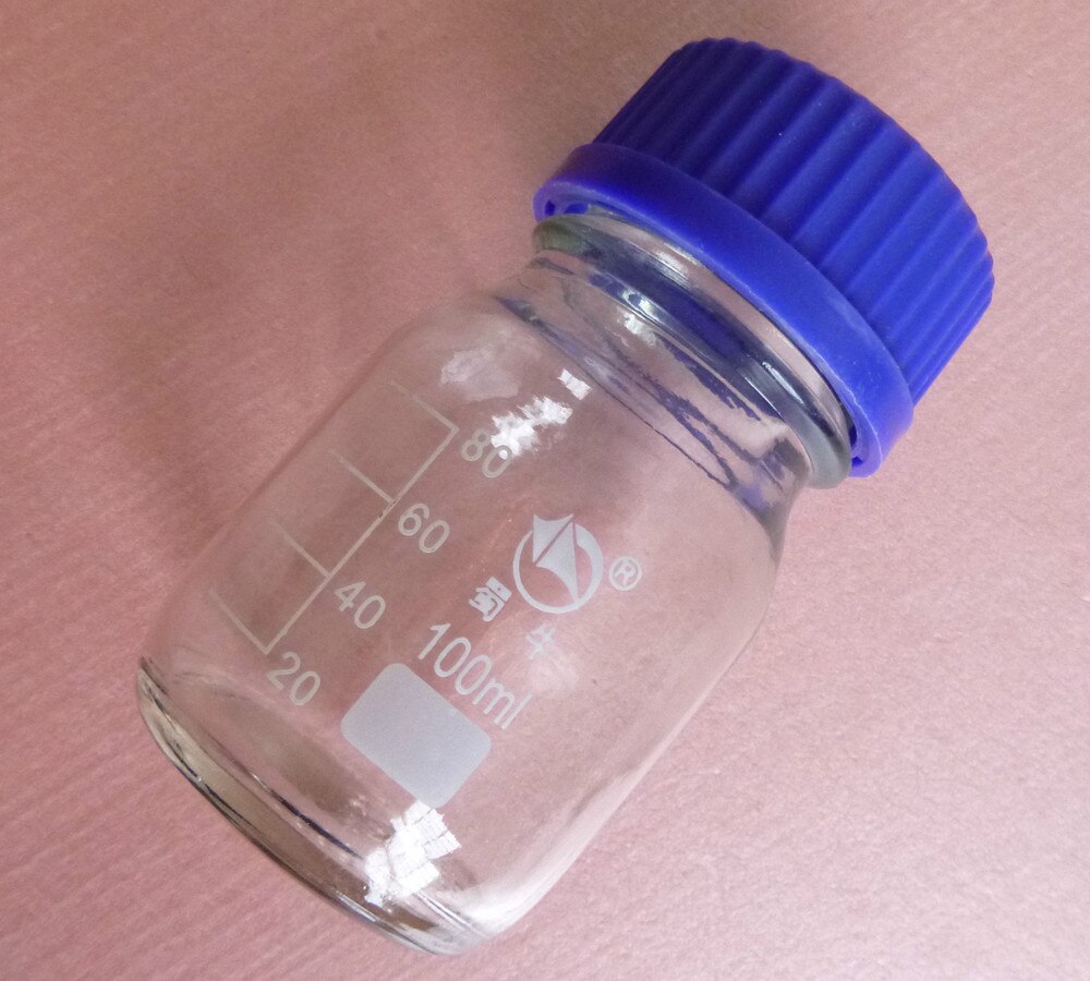 100ml,Glass Reagent Bottle w cap,Transparent,Gradu... – Vicedeal